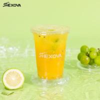 China Food Grade Transparent 500ml 700ml PET Plastic Cups for Coffee Beverage Shop for sale