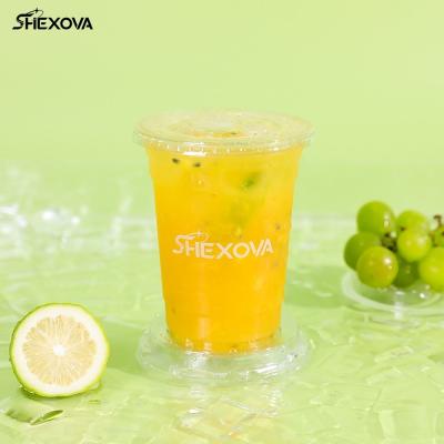 China Food Grade Transparent 500ml 700ml PET Plastic Cups for Coffee Beverage Shop for sale