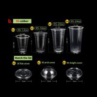 China Food Grade Transparent 500ml 700ml PET Plastic Cups for Coffee Beverage Shop for sale