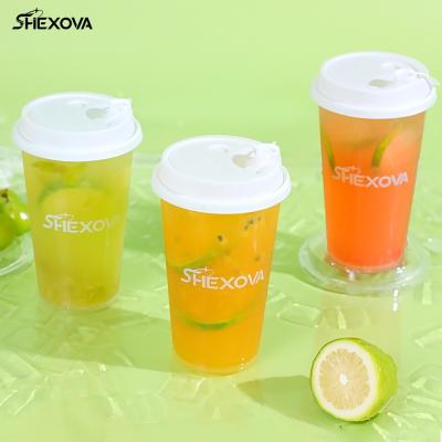 China Disposable 360ml 500ml 700ml Clear Frosted PP Plastic Cups Custom Logo for sale
