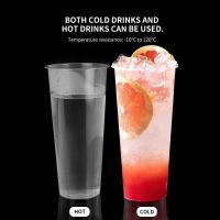 China Disposable 360ml 500ml 700ml Clear Frosted PP Plastic Cups Custom Logo for sale