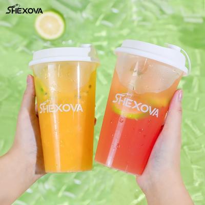 China Custom Logo Disposable Plastic Beverage Cup 360ml 500ml 700ml Injection Molded PP for sale