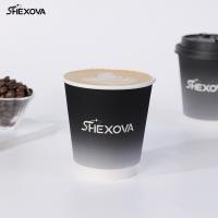 China Recyclable Disposable Double Layer Paper Coffee Cups For Hot Beverages for sale