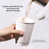 China Recyclable Double Wall Paper Coffee Cups 8oz 12oz 16oz Hot Beverage Disposable for sale