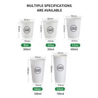 China Custom Logo Thickened Recyclable Paper Cup with Lid and Sleeve 8oz 16oz for sale