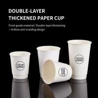 China Custom Logo Thickened Recyclable Paper Cup with Lid and Sleeve 8oz 16oz for sale