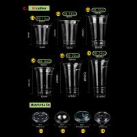 China Disposable 12-20oz PET Cups with Lids for Boba Milk Tea Coffee Shop for sale