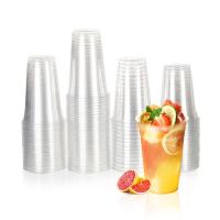 China 10-24 oz Disposable Clear PET Plastic Cups with Custom Logo for Cold Drinks for sale