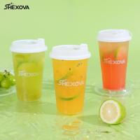China 12oz 16oz 24oz Disposable Frosted Plastic Cups for Bubble Tea Juice for sale