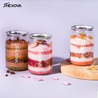 China Custom Logo Transparent PET Plastic Can 55mm Caliber for Beverages Cakes for sale