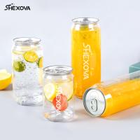 China Custom Logo Pull Ring Pet Beverage Cans Bottles With Aluminum Lid for sale