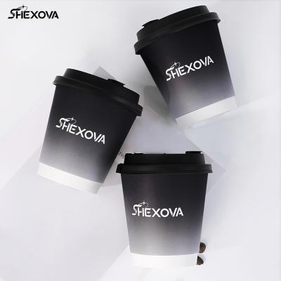 China Custom Double Wall Paper Cup 8oz 10oz 12oz 16oz for Coffee Tea Milk Hot Drinks for sale