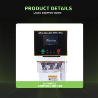 China Commercial Electric White Aluminum Can Sealing Machine 25 Cans/min 110V/220V for Milk Tea Juice for sale