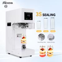 China Commercial Electric White Aluminum Can Sealing Machine 25 Cans/min 110V/220V for Milk Tea Juice for sale
