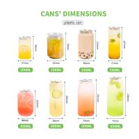China Custom Transparent PET Beverage Can 250ml-500ml Easy Open Plastic Soda Can for sale