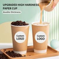 China 8oz 12oz 16oz Double Wall Disposable Coffee Cups with Custom Logo for sale