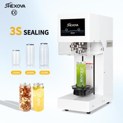 China Full Automatic PET Can Sealing Machine 55mm 110V 220V for Aluminum Plastic Cans for sale