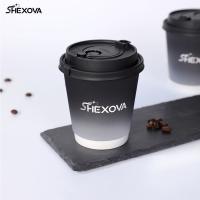 China Custom Printed 12oz Disposable Coffee Paper Cup with Lid for Hot Drinks for sale