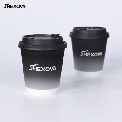 China Eco-Friendly Double Wall Coffee Paper Cups with Lids 8oz 12oz 16oz for sale