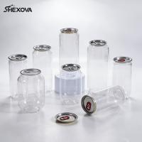 China Customizable Logo Transparent Plastic Can For Juice Soda Bottle Pull Ring Lid for sale