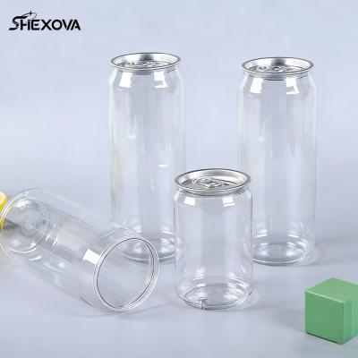 China Disposable Round Clear Plastic PET Cans 200ml to 1000ml for Dessert Beverage Shop for sale