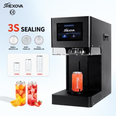China Portable 110V 220V Automatic Can Sealing Machine 260W 25-35 Cans Per Minute for Soda Beer Juice for sale