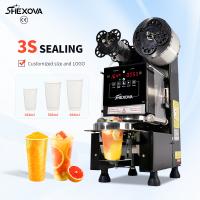 China High Speed Stainless Steel Plastic Cup Sealer Machine 300 Cups Per Hour for Bubble Tea for sale