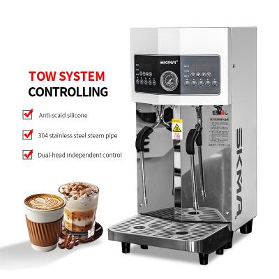 China 110V 220V Intelligent Touch Double Head Electric Milk Steamer Frother 10L for Coffee Maker for sale