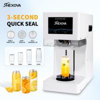 China CE Certified Automatic Can Sealer Machine 2 Second Fast Sealing for Plastic Aluminum Bottles Milk Tea for sale