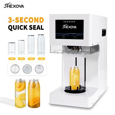 China Fully Automatic Non Rotating No Base Pet Can Sealing Machine 55mm 260W Custom Screen for sale