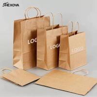 China Custom Kraft Paper Bags with Sturdy Handles 5000pcs MOQ Eco Friendly Biodegradable for Takeaway Gift Shopping for sale