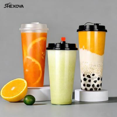 China 360Ml/500Ml/600Ml/700Ml Custom Disposable Plastic Cup With Lid For Bubble Tea Coffee Shop for sale