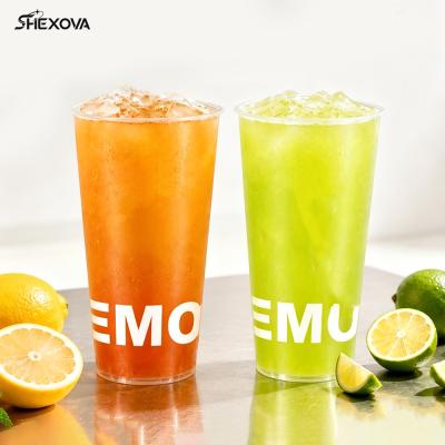China Food Grade Clear PP Plastic Cup Custom Logo Takeaway Beverage Coffee Cup With Lid for sale