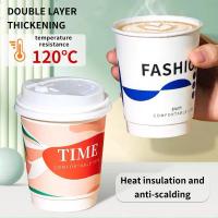 China Disposable Custom Double Wall Paper Cups for Coffee Hot Cocoa Takeout Packaging for sale