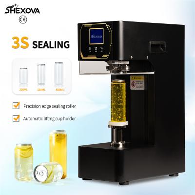 China Automatic Stainless Steel Can Sealing Machine for Juice PET Cans 220V 40KG for sale