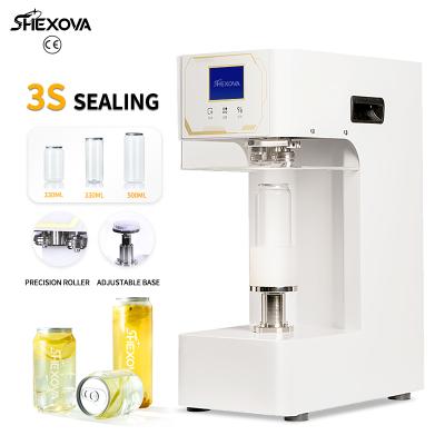 China CE Certified Automatic Can Sealing Machine 250W 220V for 200-650ml Plastic Soda Cans for sale