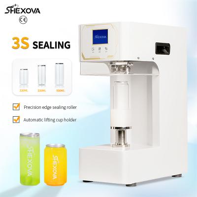 China Portable Automatic Non Rotating Can Sealing Machine 25pcs/min Adjustable Base 200-650ml for sale