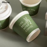China Custom Logo Disposable Double Wall Paper Cups Hot Drink Paper Cup for Cafe Restaurant for sale