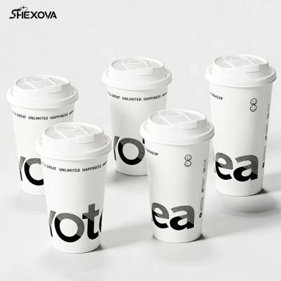 China Disposable Custom Logo 8Oz 12Oz 16Oz double wall paper cup for Hot Beverages for sale