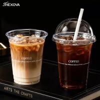 China Custom Logo Coffee Cup Pet Cups For Milk Tea Juice 360ml/500ml/700ml U Shape for sale