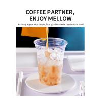 China Disposable Custom Print Logo Transparent Round Bottom Pet Cup For Milk Tea Shop for sale