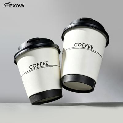 China Custom Printed Double Wall Coffee Craft Paper Cup With Logo Hot Gold Stamping for sale