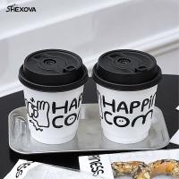 China Eco-Friendly Custom Print Logo Double Wall Coffee Paper Beverage  Cups For Hot Drinks for sale