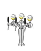 China TALOS Parisian Chrome Draft Beer Kegerator Tower / Triple Tap Beer Tower for sale