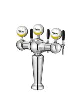 China TALOS Parisian Chrome Draft Beer Kegerator Tower / Triple Tap Beer Tower for sale
