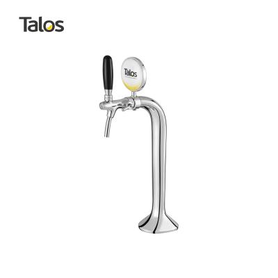 China Stainless Steel Classic Chrome Draft Beer Tap Tower 1 Way Dispensing Tower for sale