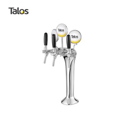 China Chrome 3 Way Draft Beer Kegerator Tower / Classic Tap Tower for sale
