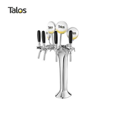 China 304 Stainless Steel Classic 4 Tap Beer Tower Silver Color for sale