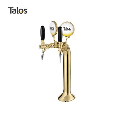 China TALOS Brass 2 Exits Draft Beer Tap Tower Classic Two Tap Beer Tower for sale