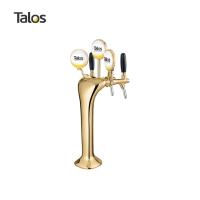 China Brass Body Classic Beer Tap Tower PVD Color 3 Tap Beer Tower for sale